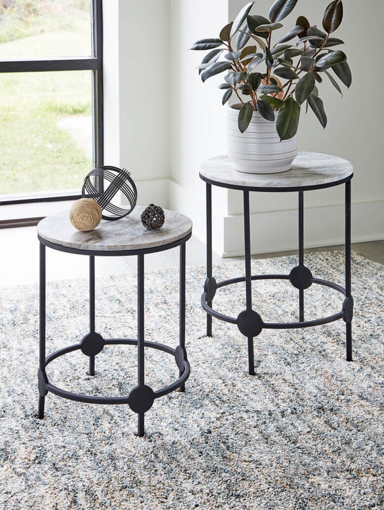 A4000546 - Accent Table Set (MARBLE TOP) – Smartway Furniture