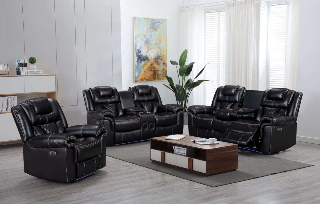 Alexa Black - 3PC Power Reclining Set – Smartway Furniture