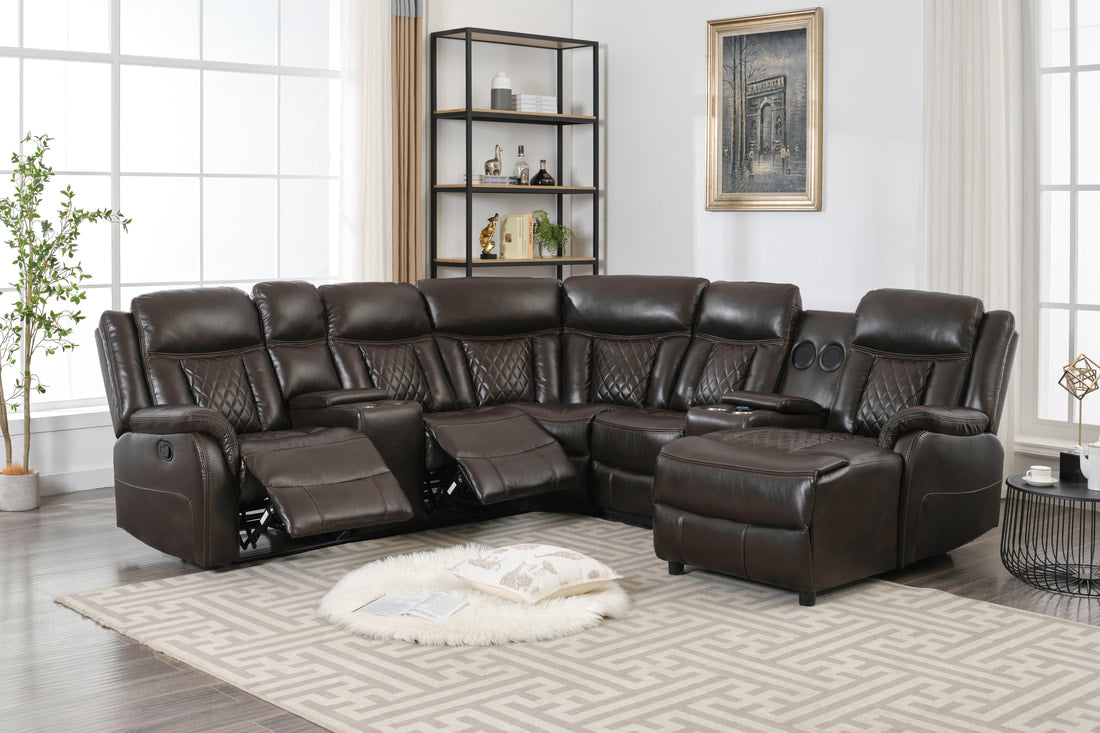 Champion Brown Reclining Sectional **NEW ARRIVAL** – Smartway Furniture