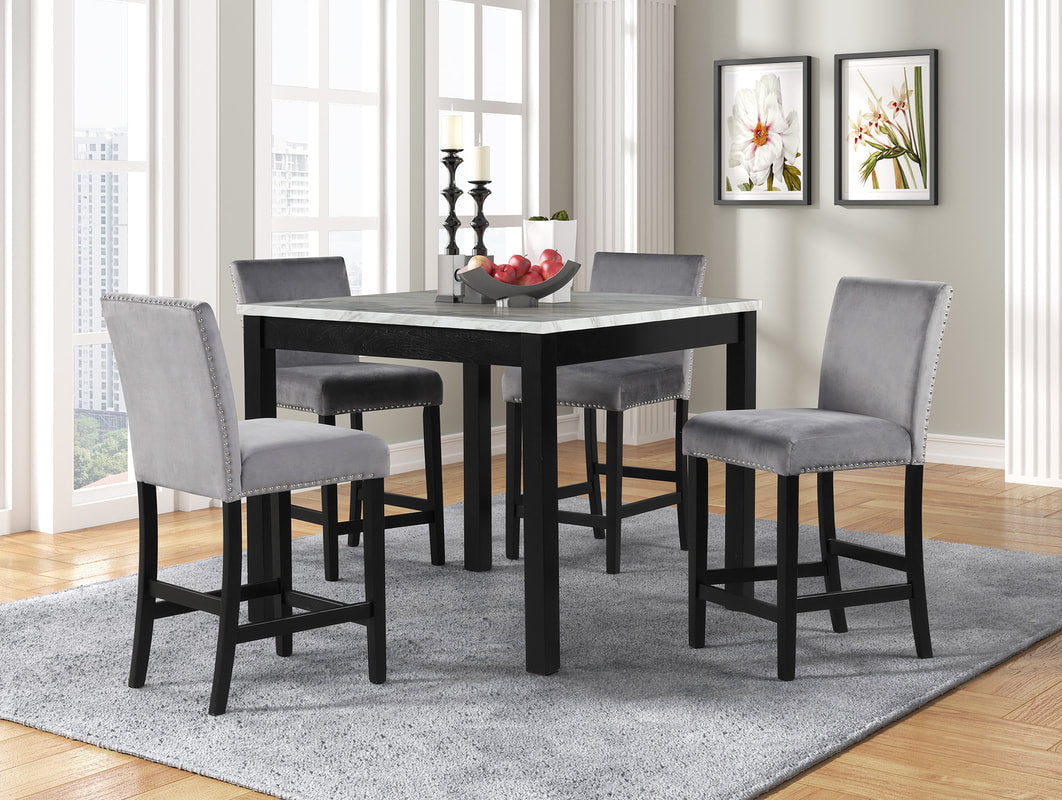 Dior - Grey Pub Table + 4 Chair Set – Smartway Furniture