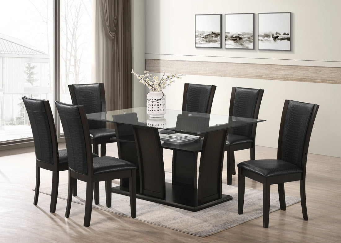 Florida - Black Dining Table + 6 Chair Set – Smartway Furniture