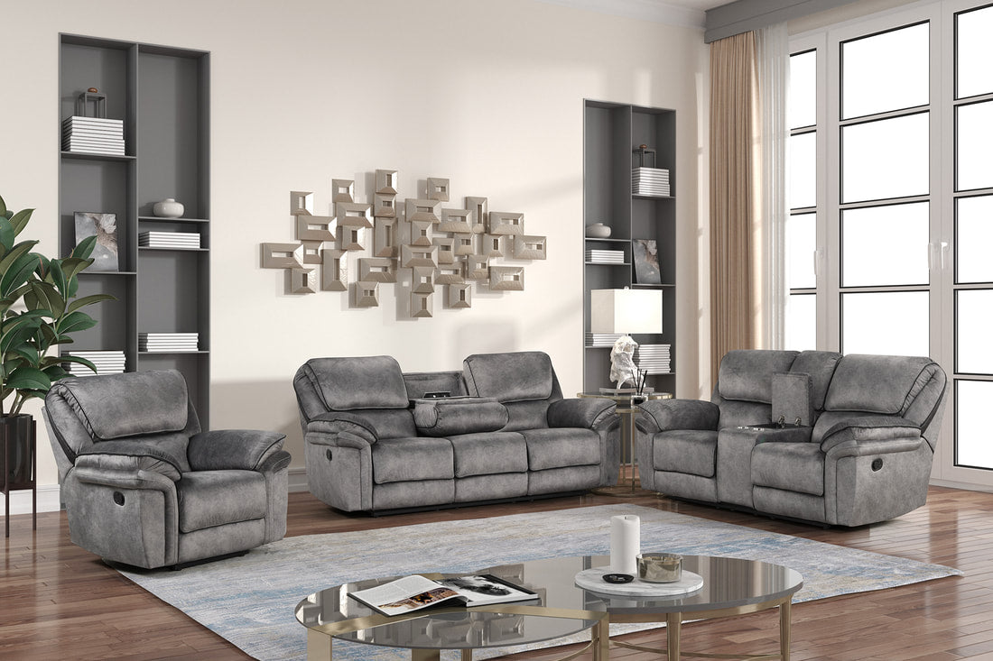 Perry Grey - 3PC OVERSIZED Reclining Set – Smartway Furniture