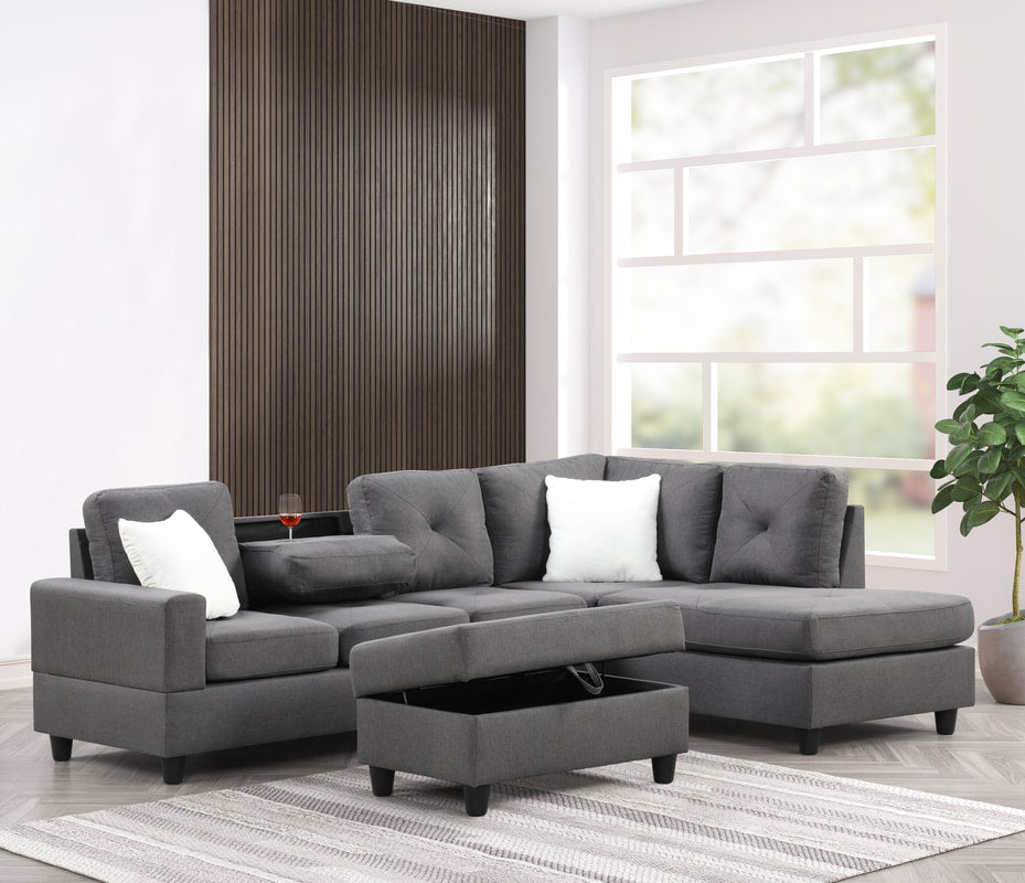 Rocket Charcoal Reversible Sectional **NEW ARRIVAL** – Smartway Furniture